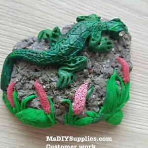Gecko Lizard Silicone Mold - Metal, Fondant, Polymer Clay, Resin ...