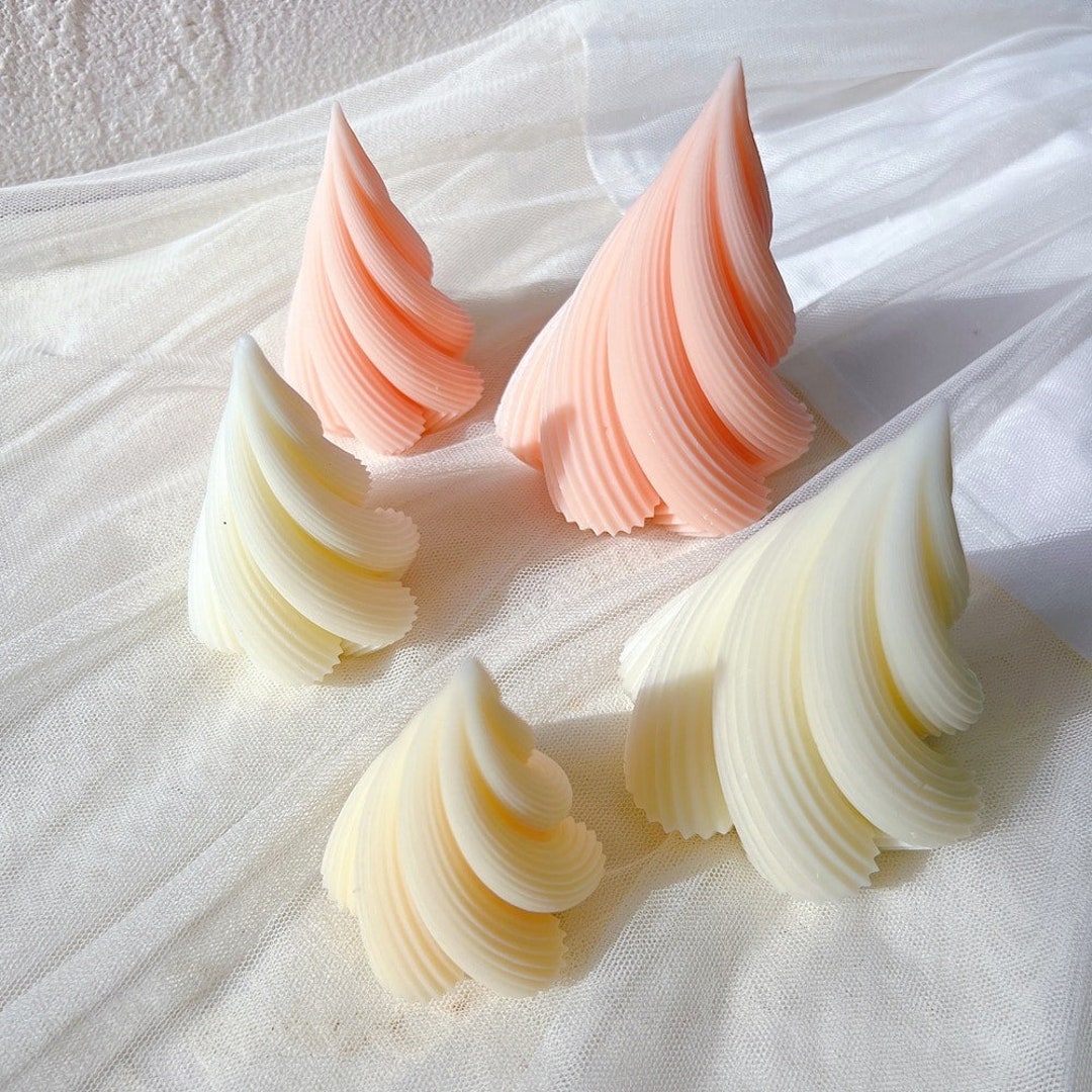 Christmas Decor Swirl Taper Pillar Candle Molds, Ribbed Swivel Silicone ...