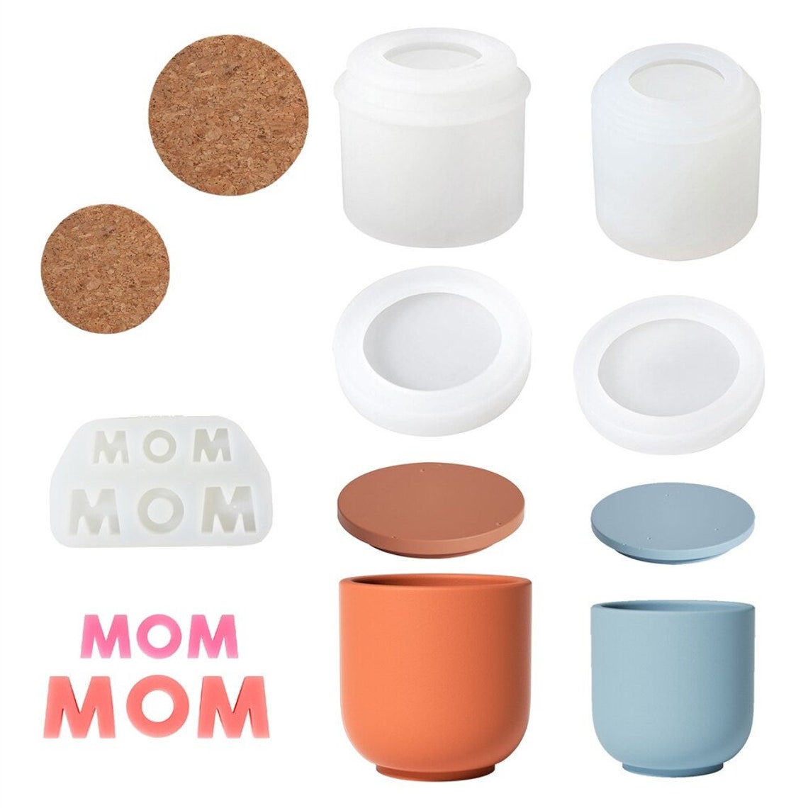 MOM Letter Molds, Minimalist Candle Jar Molds ,molds Mothers Day Gift ...