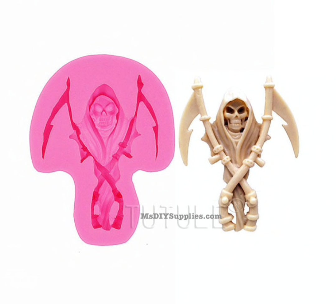 Death Scythe-skull Shape Silicone Mold Cake Decoration - Etsy