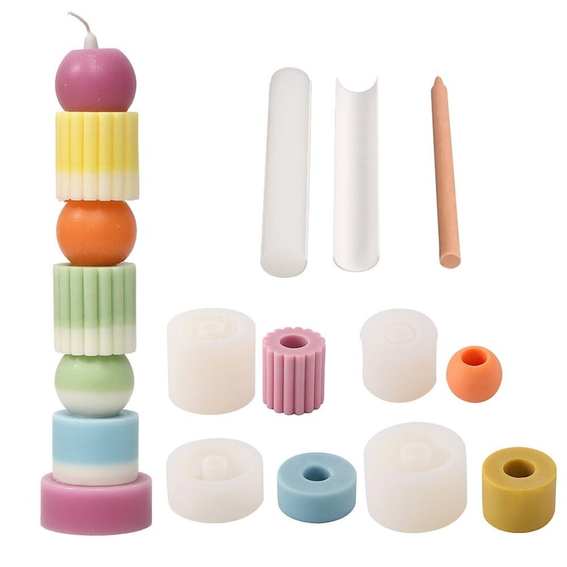 Building Block Silicone Candle Molds, Stackable Aromatherapy Candle ...