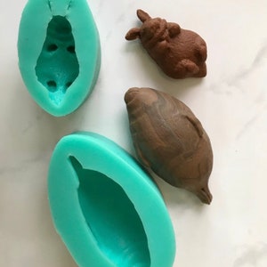 3D Rabbit Silicone Mold-cake Decoration, Fondant, Candle Mould, Plaster ...