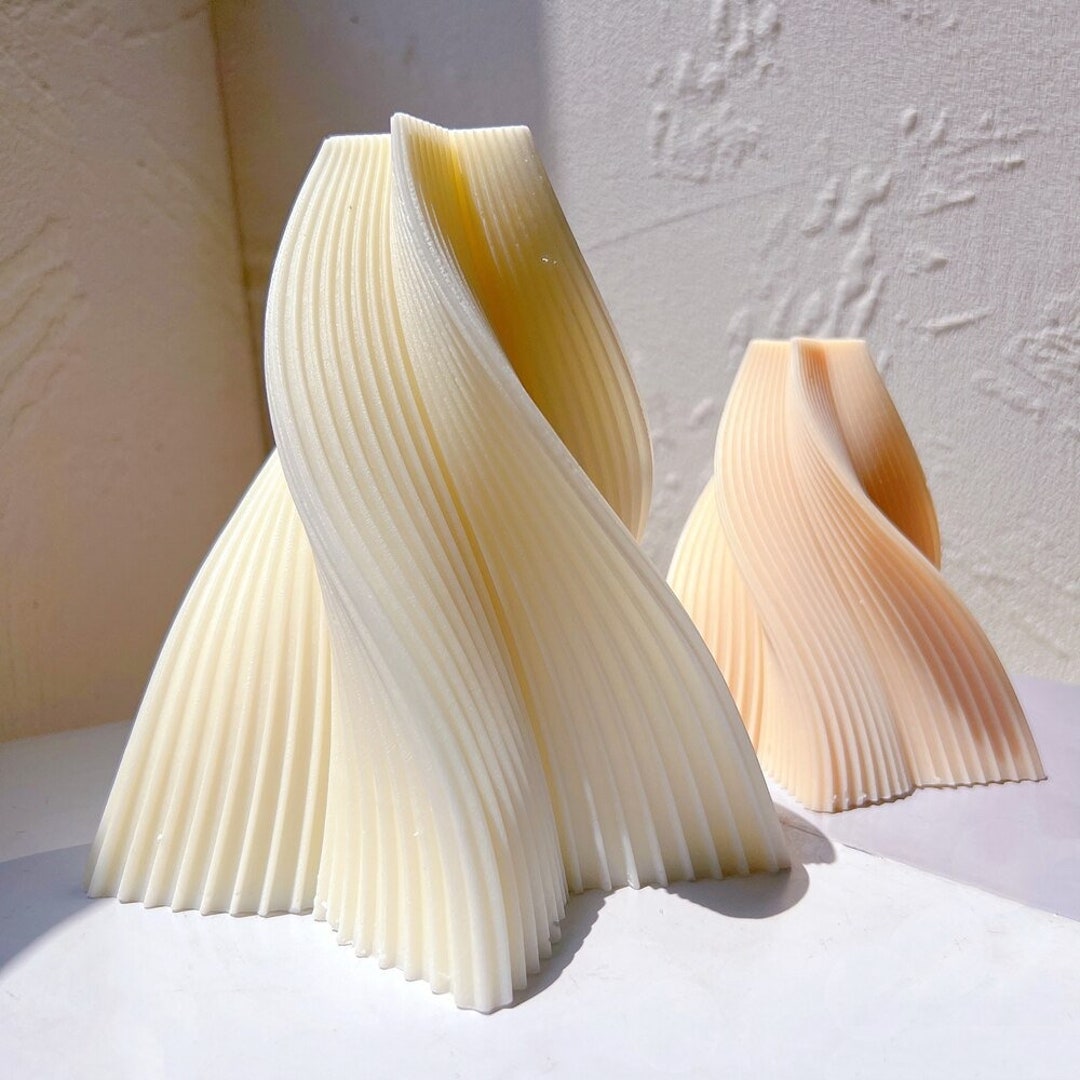 Swirl Candle Silicone Molds: Geometric Wavy Taper, Abstract Art - Etsy