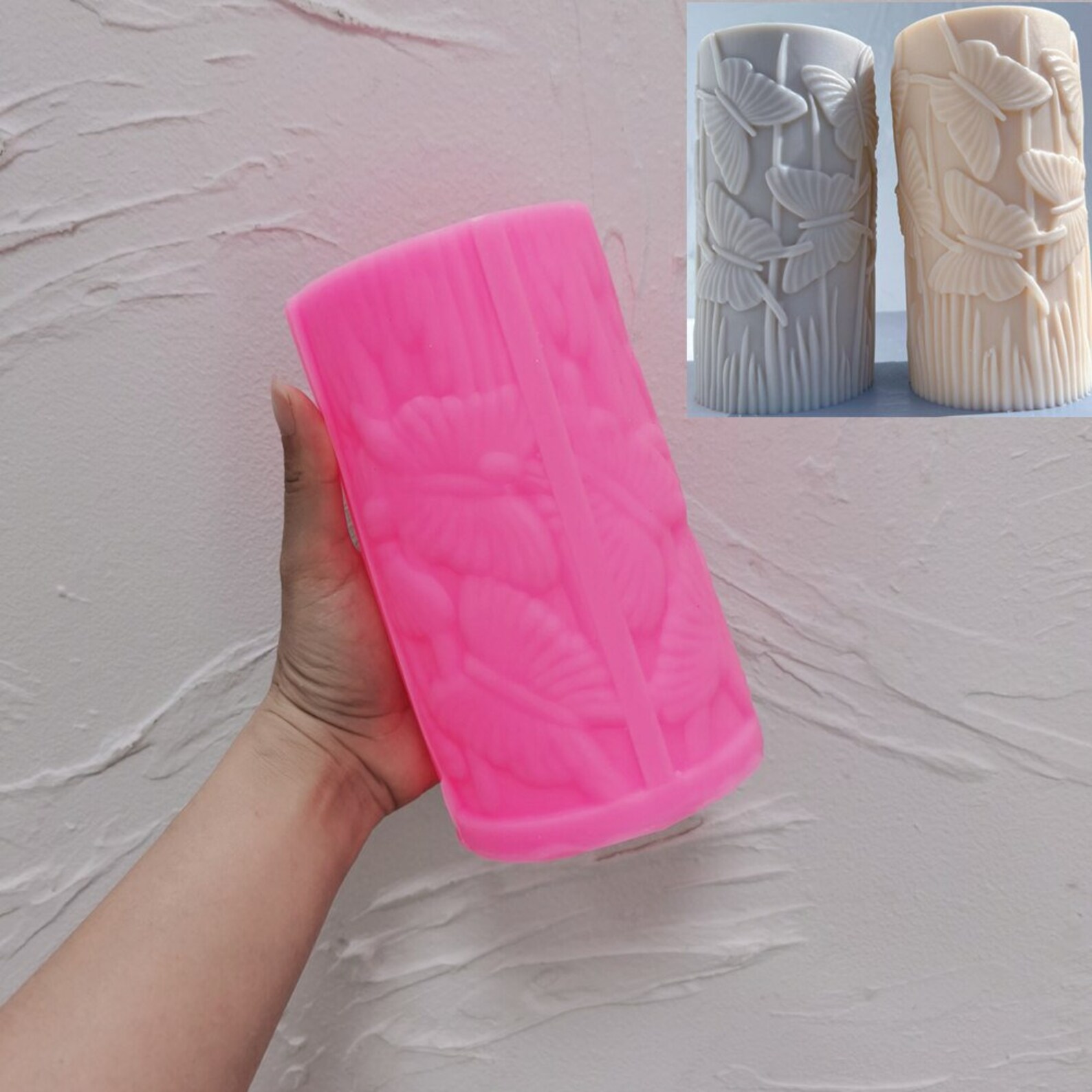 Bird Pillar Silicone Candle Mold, Geometric Butterfly Column Soy Wax ...