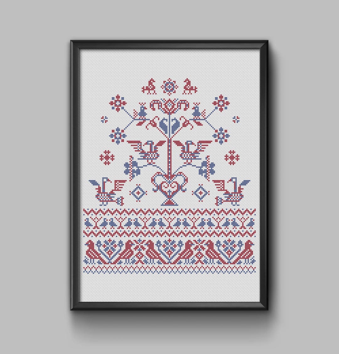 Zealand Birds - Traditional Danish Folk Embroidery Sampler Pdf Pattern ...