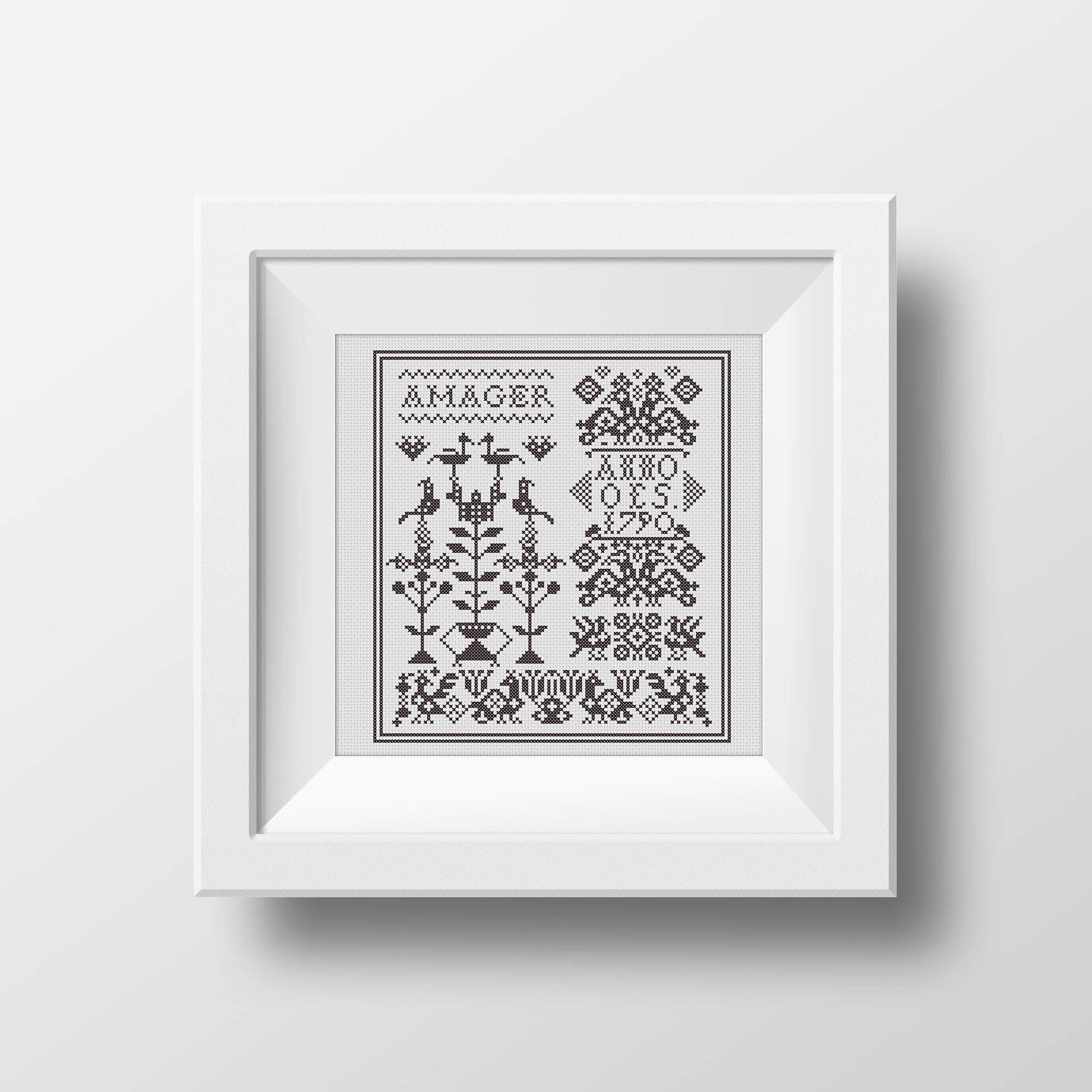 Amager Fugle - Traditional Danish Folk Embroidery Pdf Pattern for Cross ...