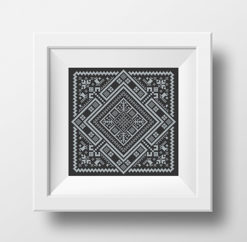 Swedish Rhombus Folk Embroidery Pdf Pattern With Birds in - Etsy Norway