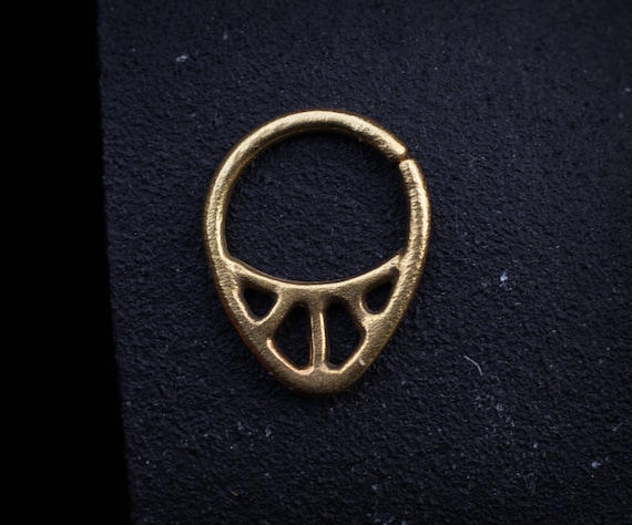 18k gold plated teardrop septum 16g 1.2mm nipple earlobe ring | Etsy