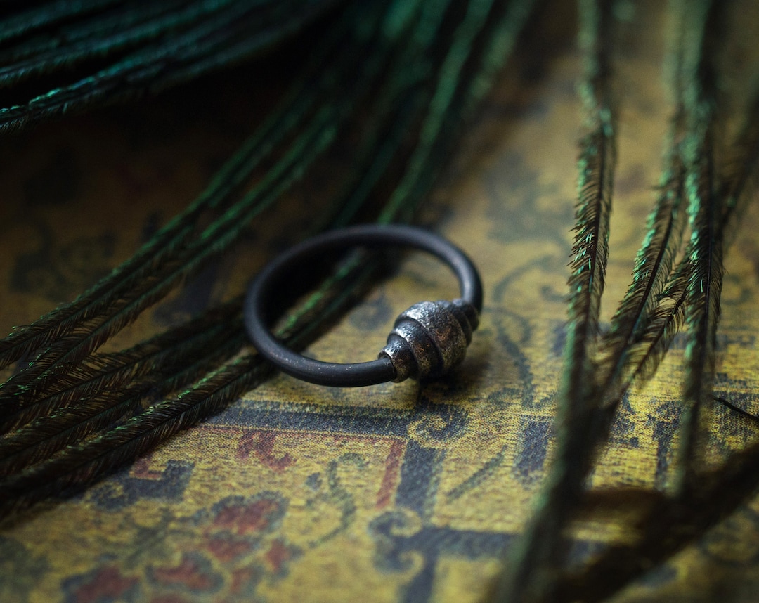 Black Niobium Piercing Ring With Sterling Silver Lock 14g 16g 18g 1.6mm ...