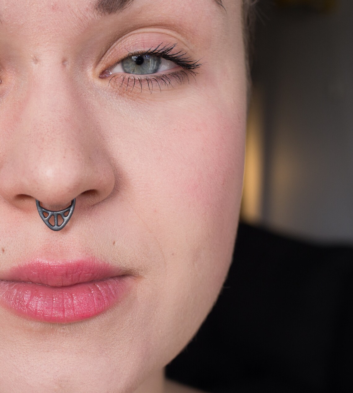 Sterling Silver Teardrop Septum Nipple Earlobe Ring Oxidized - Etsy