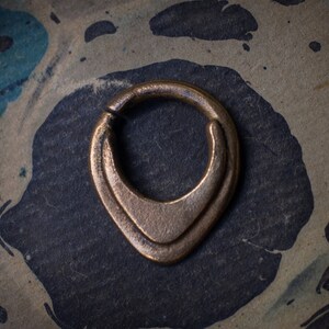 Sterling Silver or Bronze Double Septum Ring in 14g (1.6mm) Stacked ...