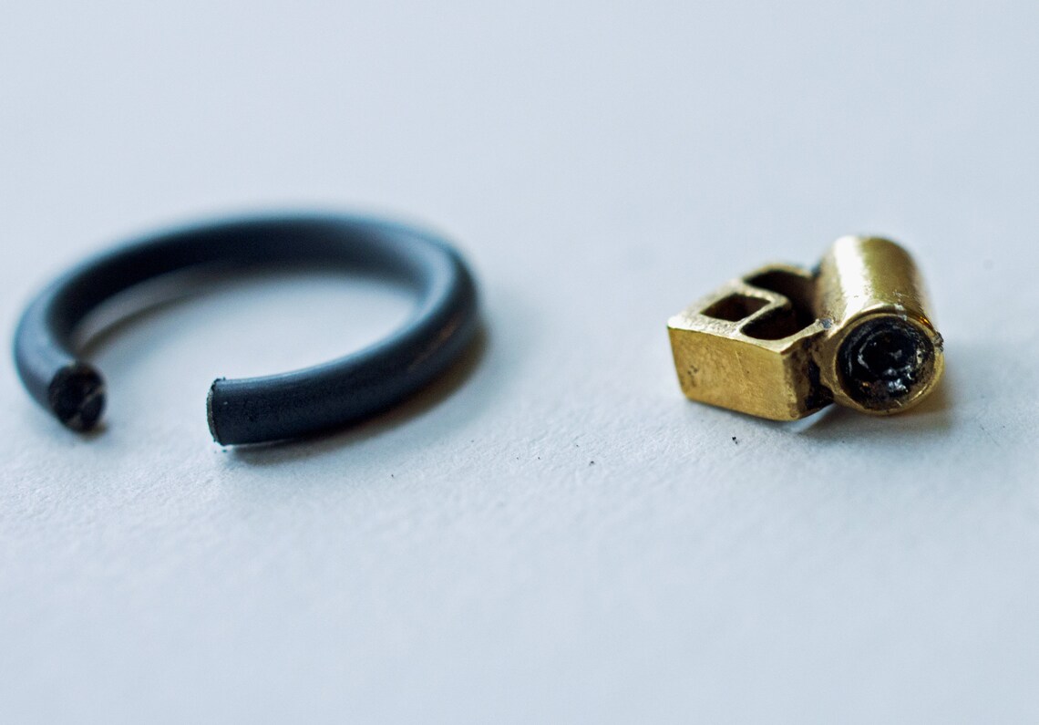 Black Niobium Piercing Ring With Bronze Lock 14g 16g 18g 1.6mm - Etsy