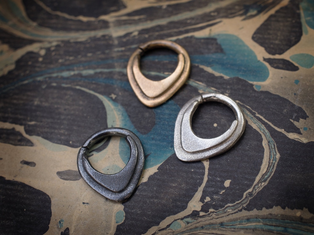 Sterling Silver or Bronze Double Septum Ring in 14g (1.6mm) Stacked ...