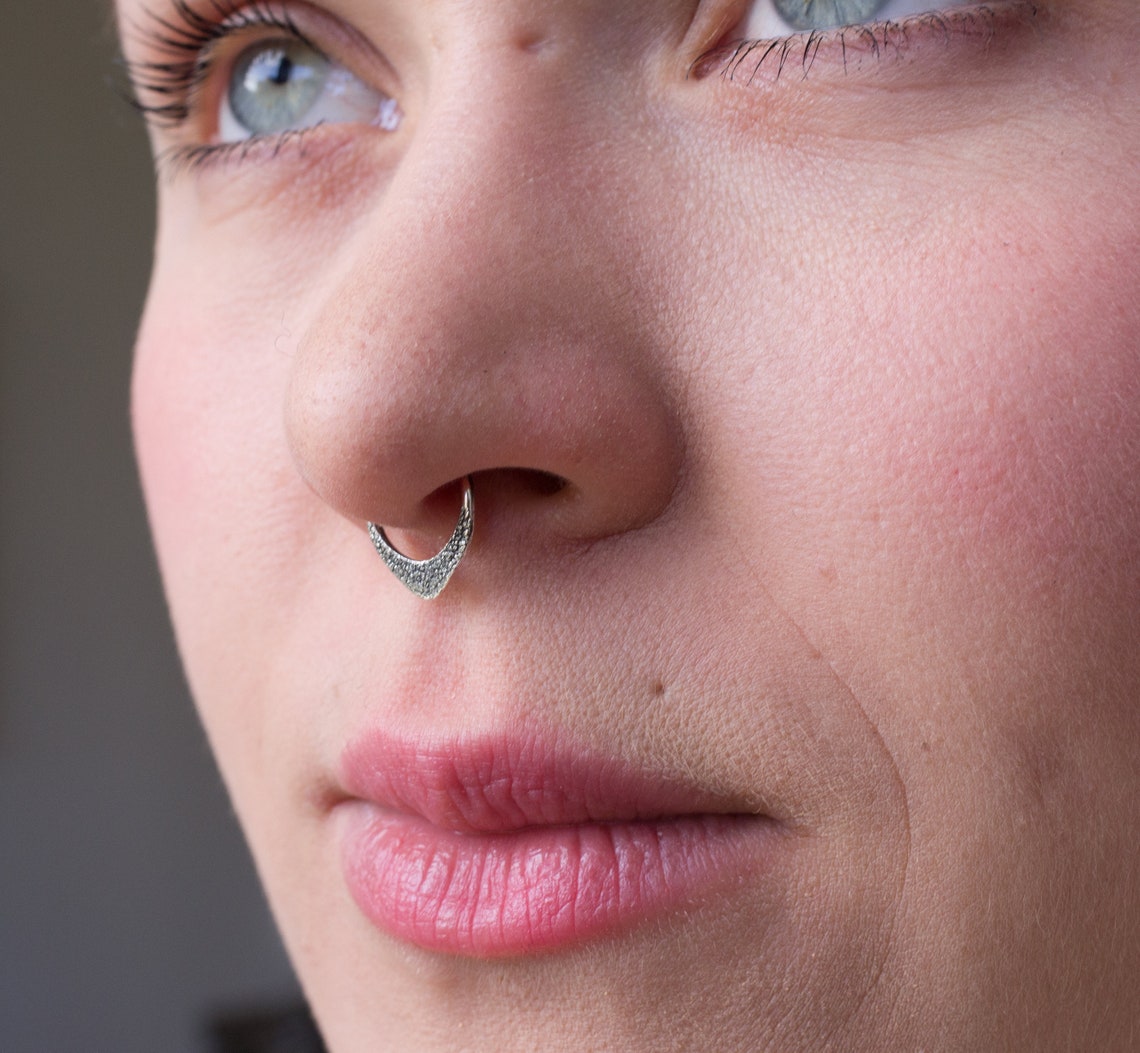Sterling Silver Septum Ring 1.6mm 14g 1.2mm 16g Teardrop - Etsy