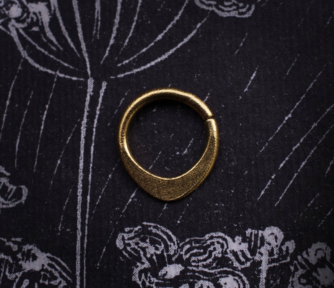 18k Gold Plated Septum Piercing Ring 1.6mm 14g 1.2mm 16g 1mm 18g ...