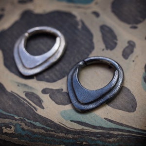 Sterling Silver or Bronze Double Septum Ring in 14g (1.6mm) Stacked ...