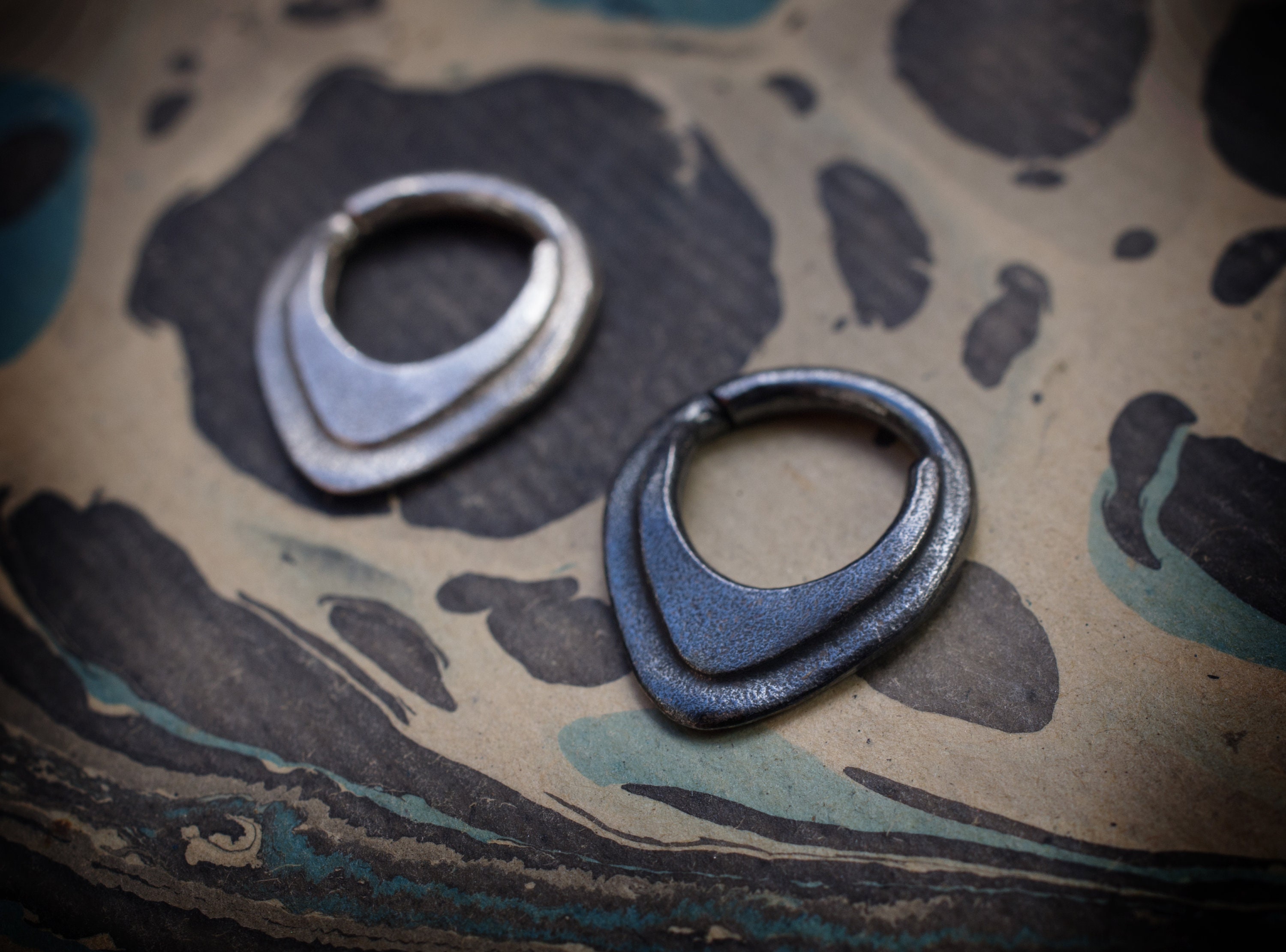Sterling Silver or Bronze Double Septum Ring in 14g (1.6mm) Stacked ...