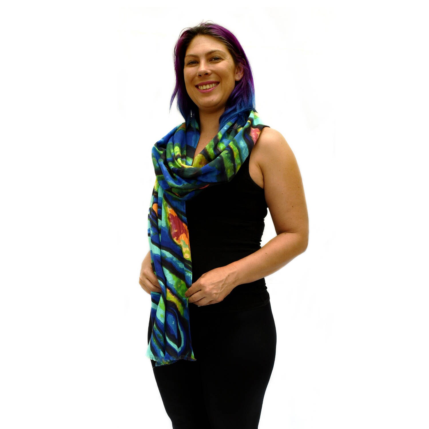 Paua Shell Abalone Scarf, Special Gift, Soft Cotton Sarong, Headwrap ...