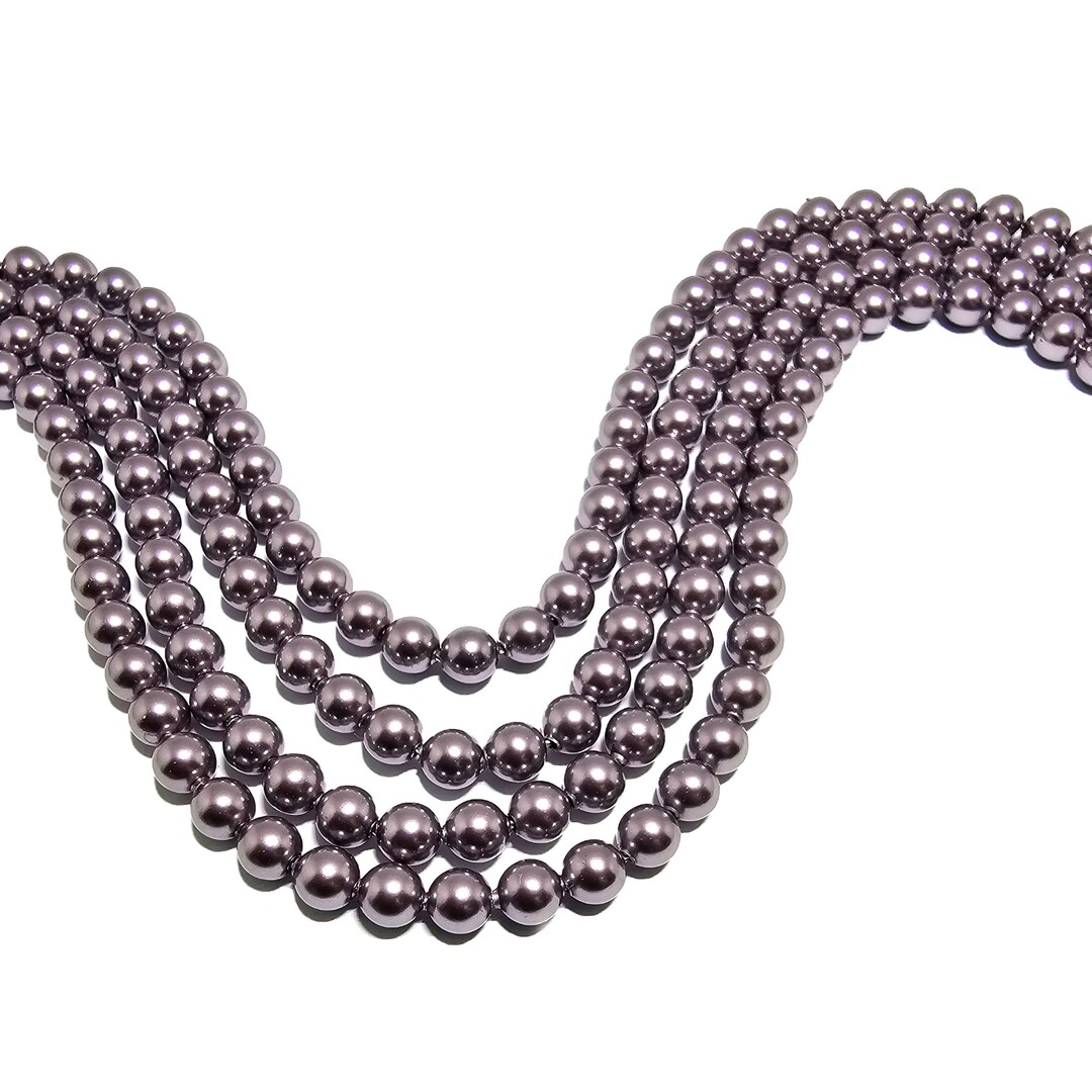 Swarovski 4mm or 6mm Mauve Smooth Round Crystal Pearls, Centre Drill ...