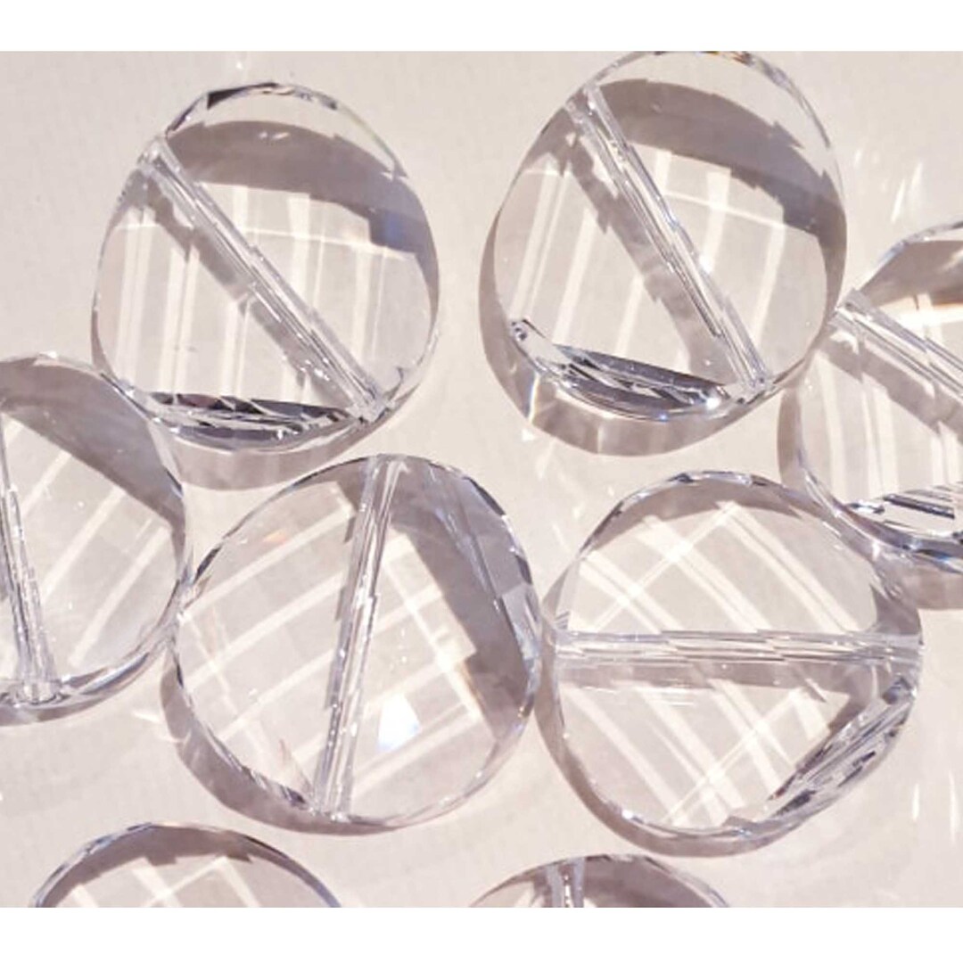 Swarovski Crystal Flat Twist Pendants 22x8mm, Swarovski Clear Crystal ...