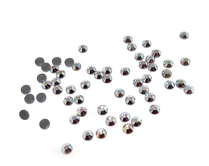 Stunning SS12 (3.12mm) Swarovski Crystal AB Silver-foiled Hotfix Xilion ...