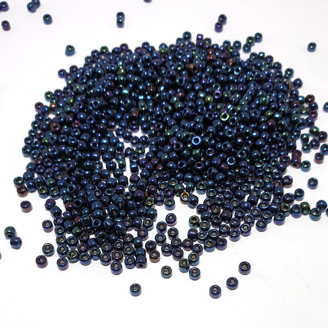 12/0 2.0mm Diameter Shiny Peacock Blue Round Matsuno Glass Seed Beads ...