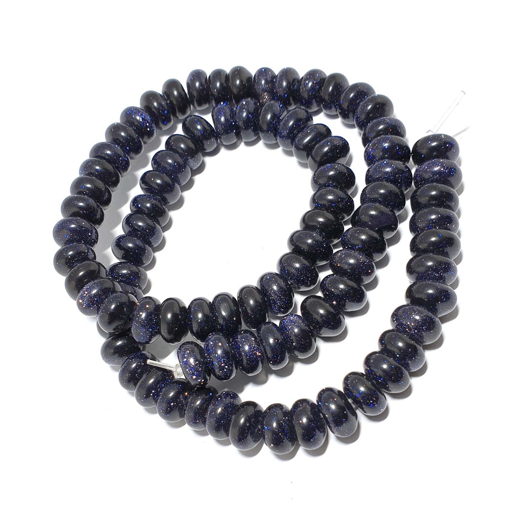 8x5mm Bluestone Donut Rondelle Blue Beads, Semi-precious X89 OR 7 ...