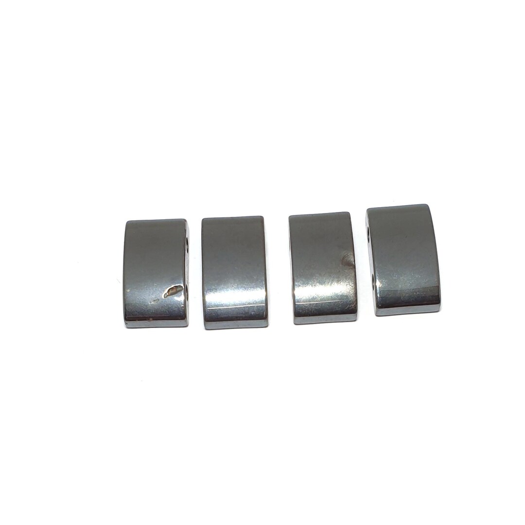 18mm Hematite Rectangle Spacer Beads (2 Hole) X4 Beads OR 8x3mm ...