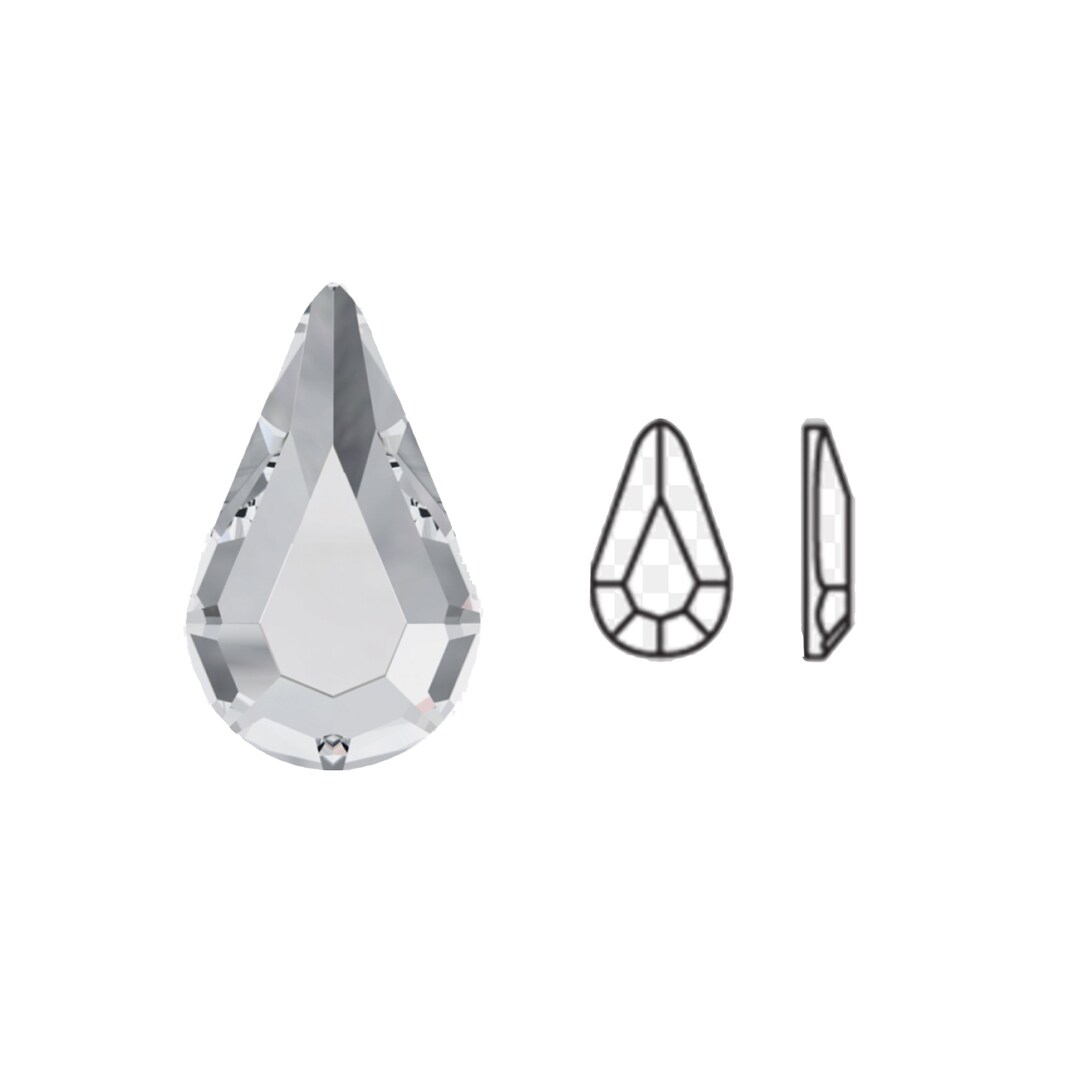 8x4.8mm Swarovski Crystal Clear Teardrop / Pear Faceted Crystals, Clear ...