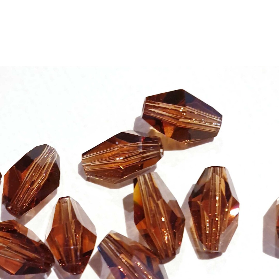 Swarovski Crystal Topaz Crystal Polygons, 18x12mm, Centre Drill, X7 ...