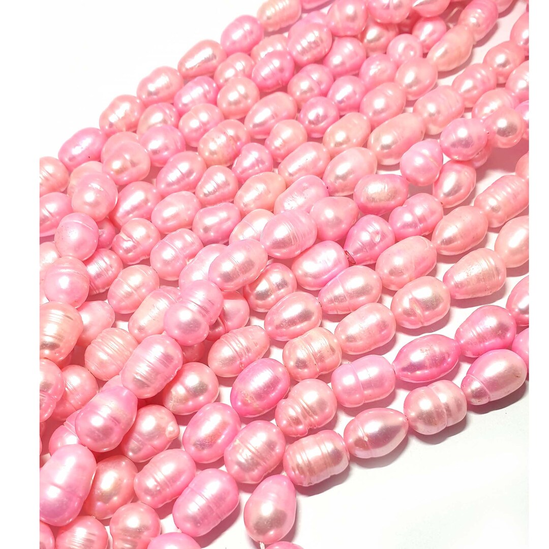 Pretty 8x11mm Pink Fresh Water Pearls, 11x8mm Oval Pink Pearls, Lovely ...