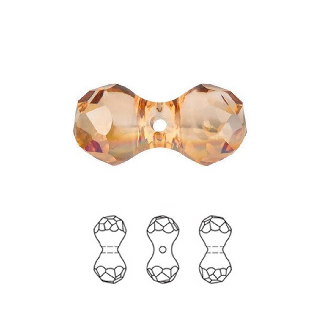Swarovski Crystal Copper Modular Beads, Dumbell Shape, 11x6mm, Centre ...