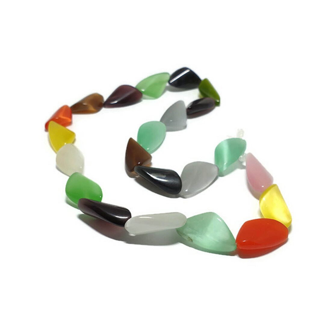 Stunning Triangle Curved Shaped Glass Beads Pearlesant Beads - Etsy