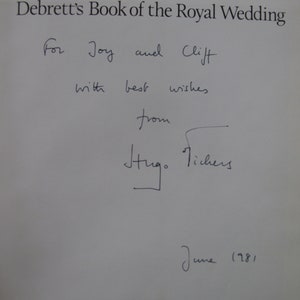 The Royal Wedding Book , Signed by Author Hugo Vickers - Etsy
