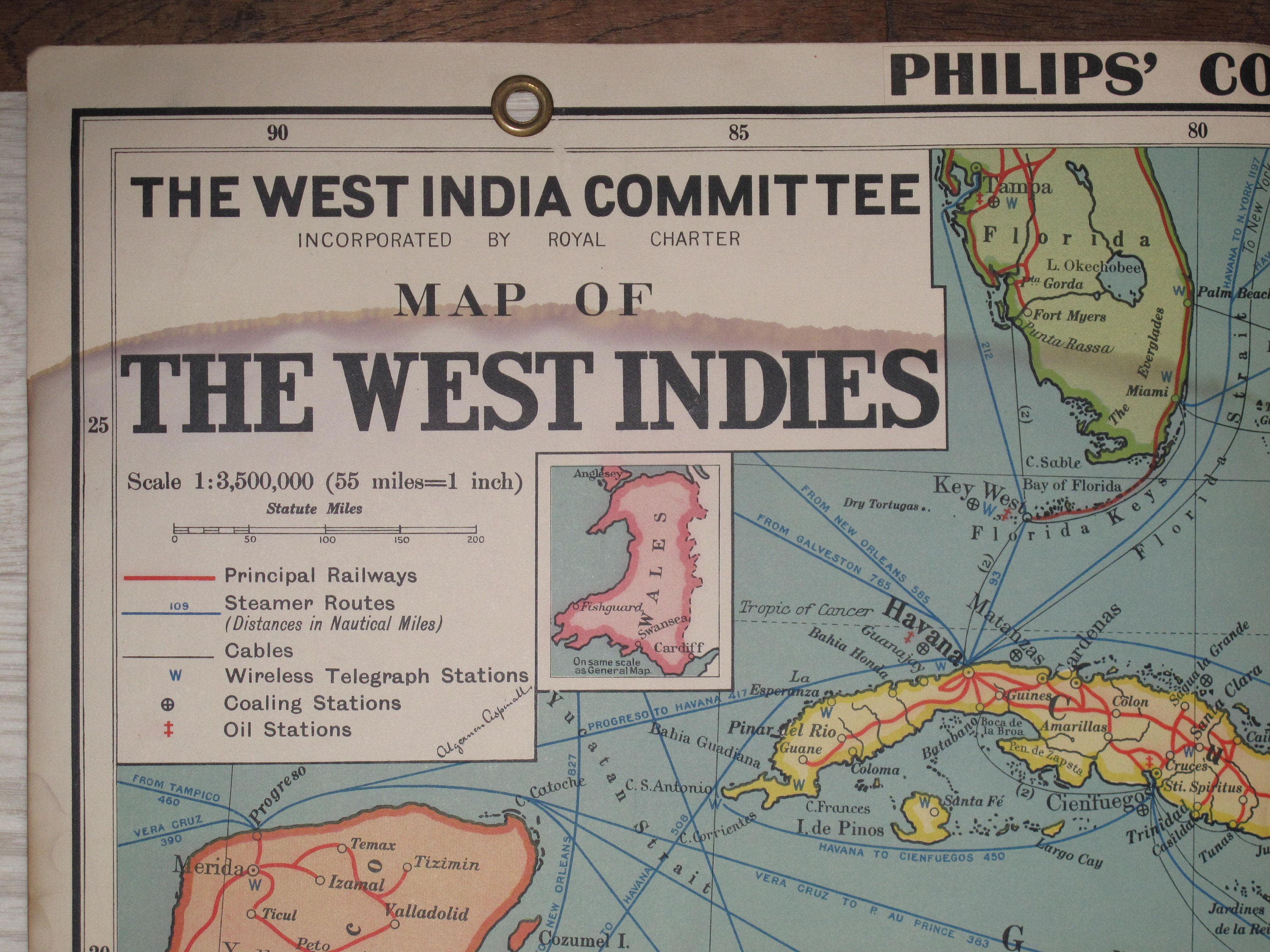 Antique School Map of the British Empire the West Indies by - Etsy