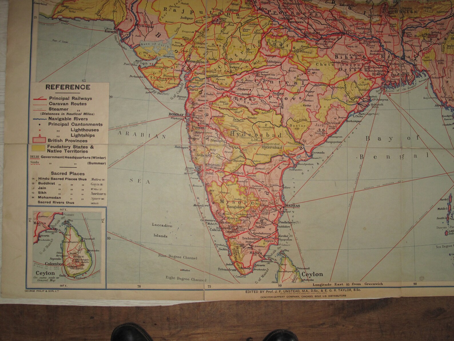 Antique School Map of The British Empire The Indian Empire | Etsy