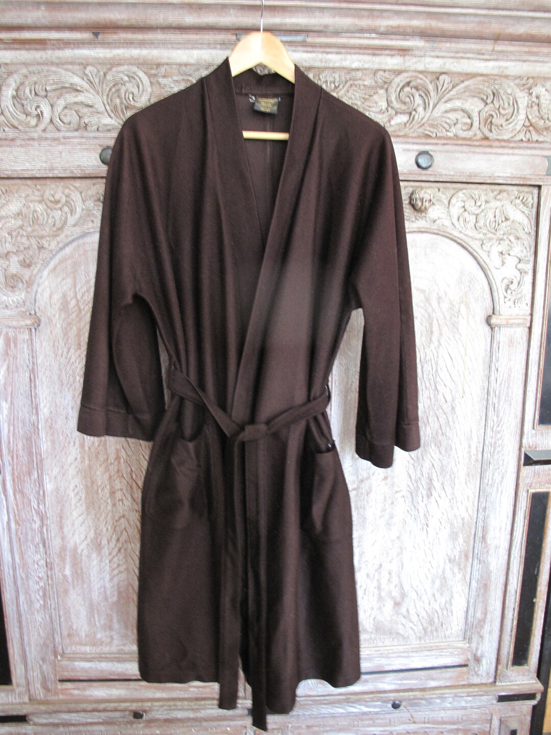 Brown Pin Cord Velour Dressing Gown Robe by St Michael, Size Medium - Etsy