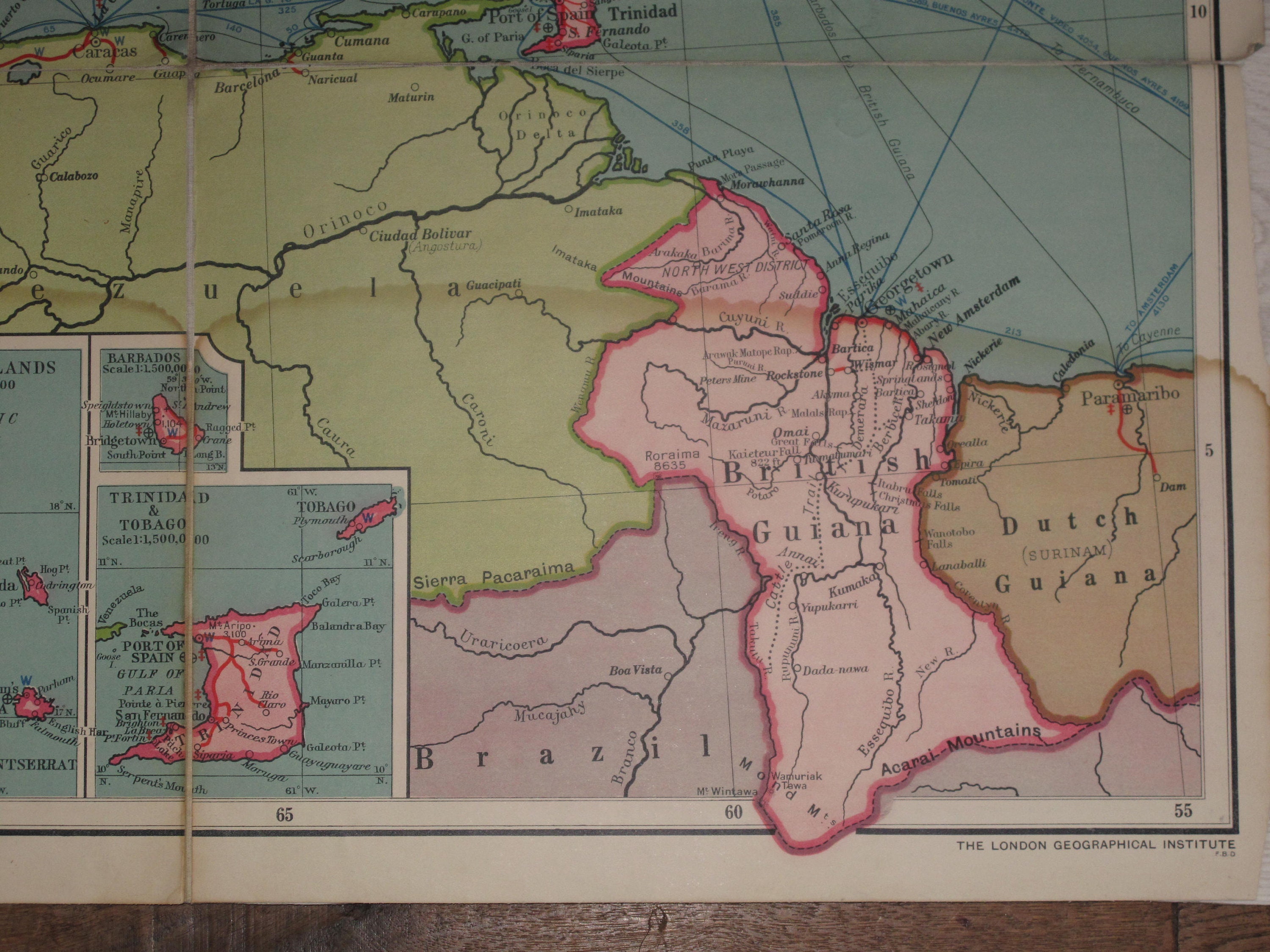 Antique School Map of the British Empire the West Indies by - Etsy