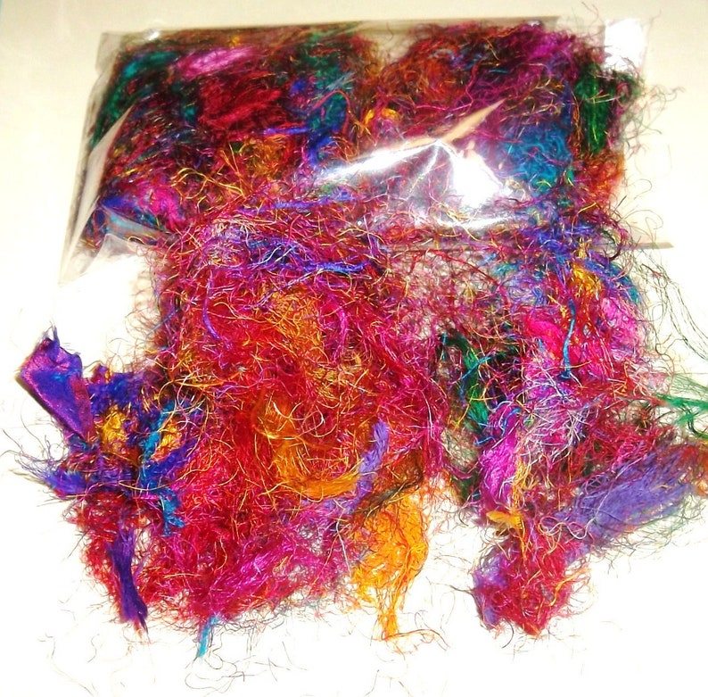 Sari Silk Threads 2 Sizes Silk Waste Spinning Fiber Art - Etsy