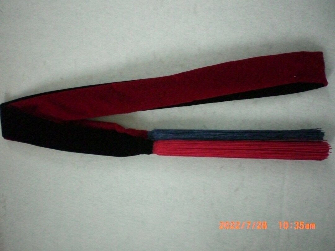 Gourd Dance Sash 1/2 Red W Blue 14" Fringe, 1/2 Blue W Red 14" Fringe ...