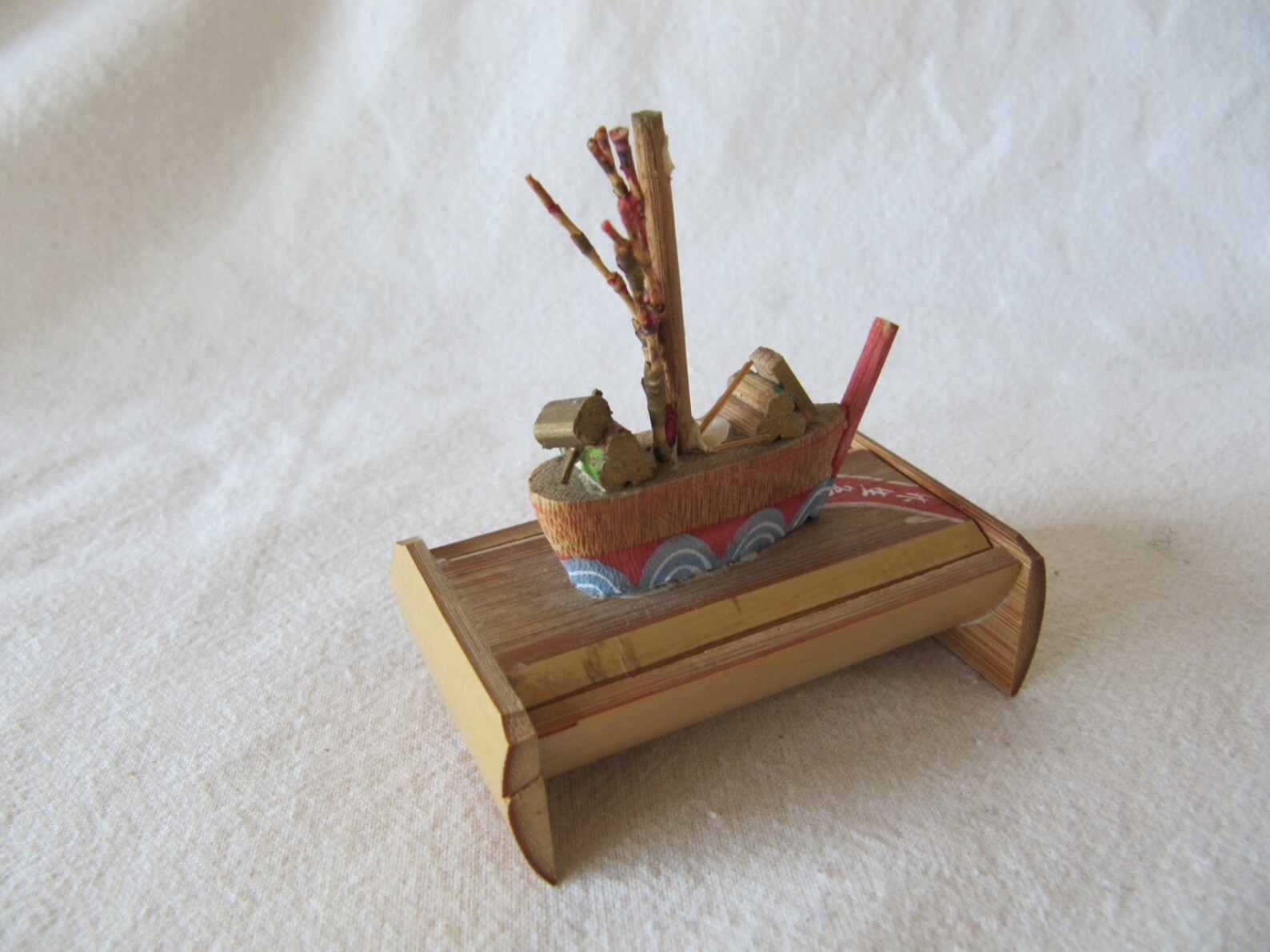 Vintage Japan Boat Toothpick Holder Bamboo Wood - Etsy