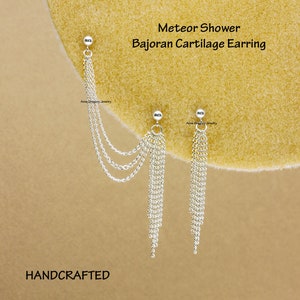 Sterling Silver Bajoran Cuff Tassel Earring, Trekkie Boho Jewelry - Etsy