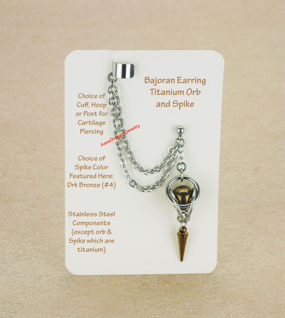 Bajoran Cuff Post Hoop Earring, Pierced and Non-pierced Ears, Trekkie ...