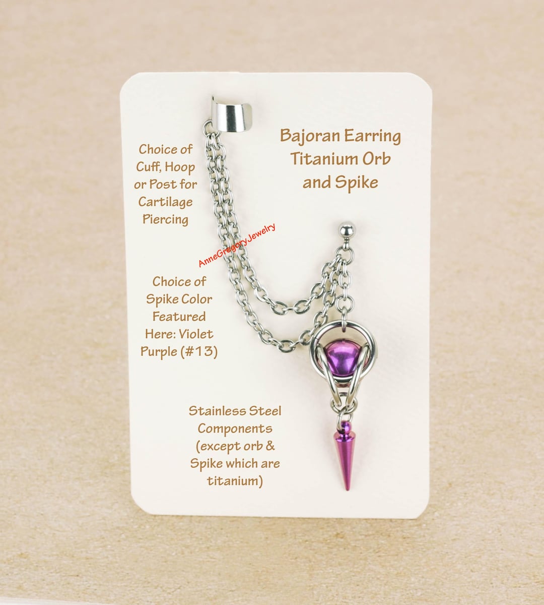 Bajoran Titanium Orb Earring, Sci-fi Cosplay, 1051 - Etsy
