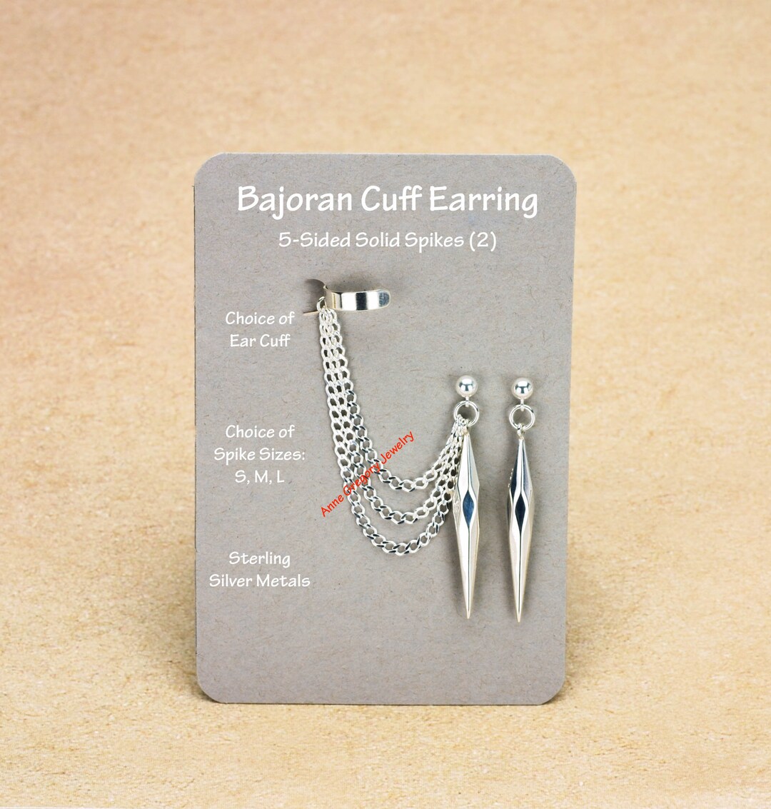 Bajoran Cuff Cartilage Helix Earring Sterling Silver 5-sided - Etsy