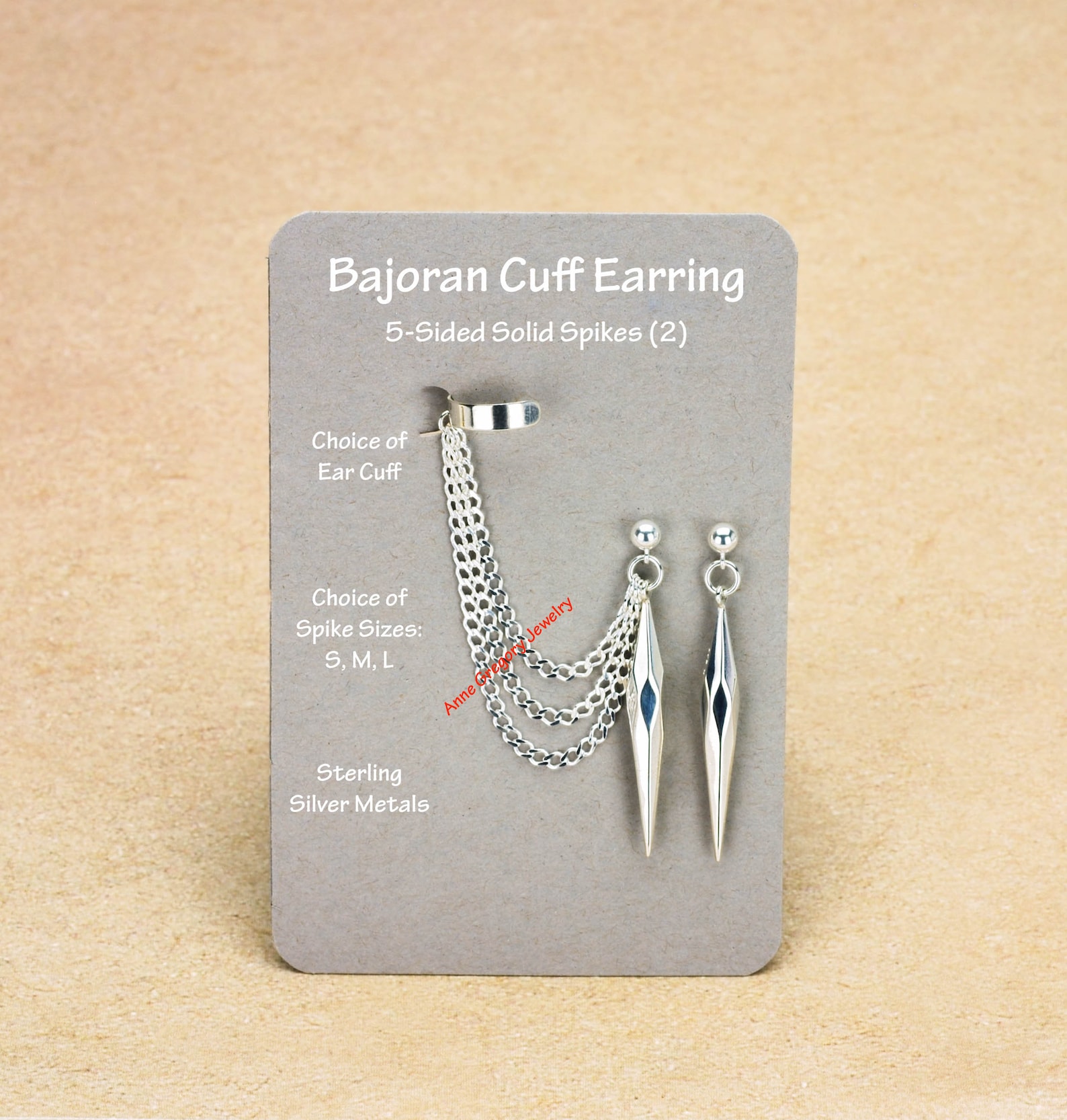 Bajoran Cuff Cartilage Helix Earring Sterling Silver 5-sided - Etsy