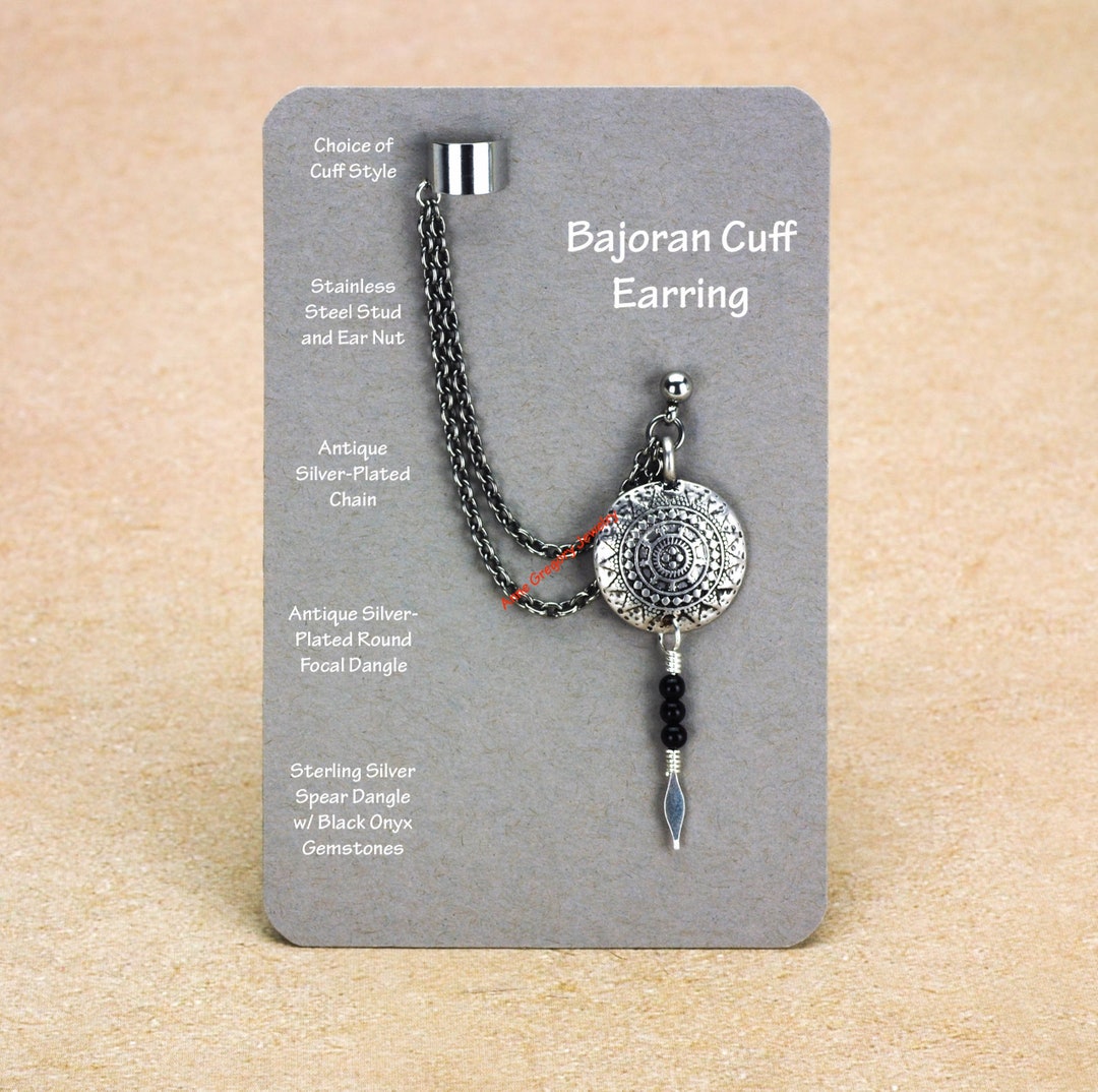 Gothic Bajoran Cuff Earring, Sterling Spear Weapon Armor Ornate ...