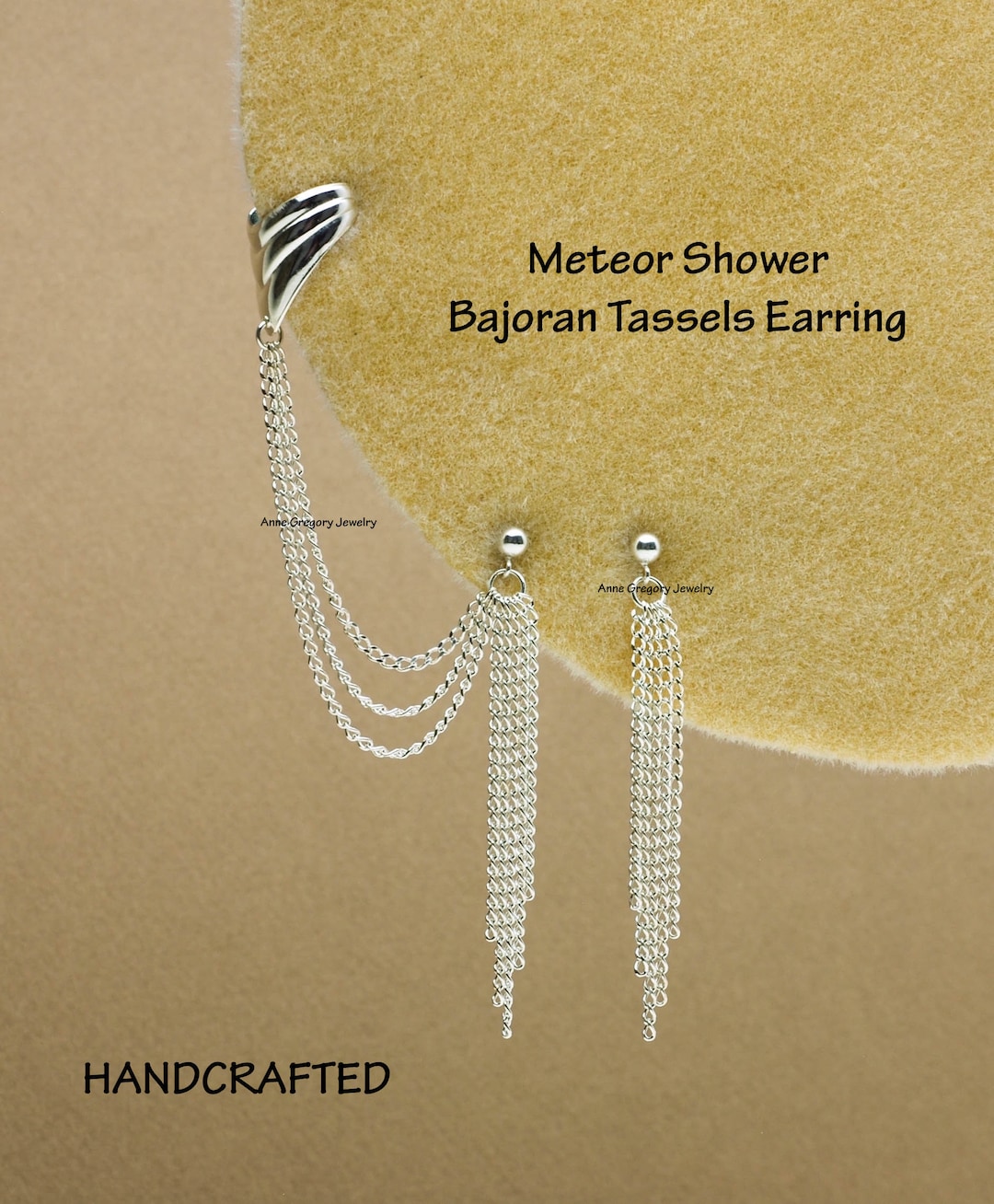 Sterling Silver Bajoran Cuff Tassel Earring, Trekkie Boho Jewelry, 665 ...