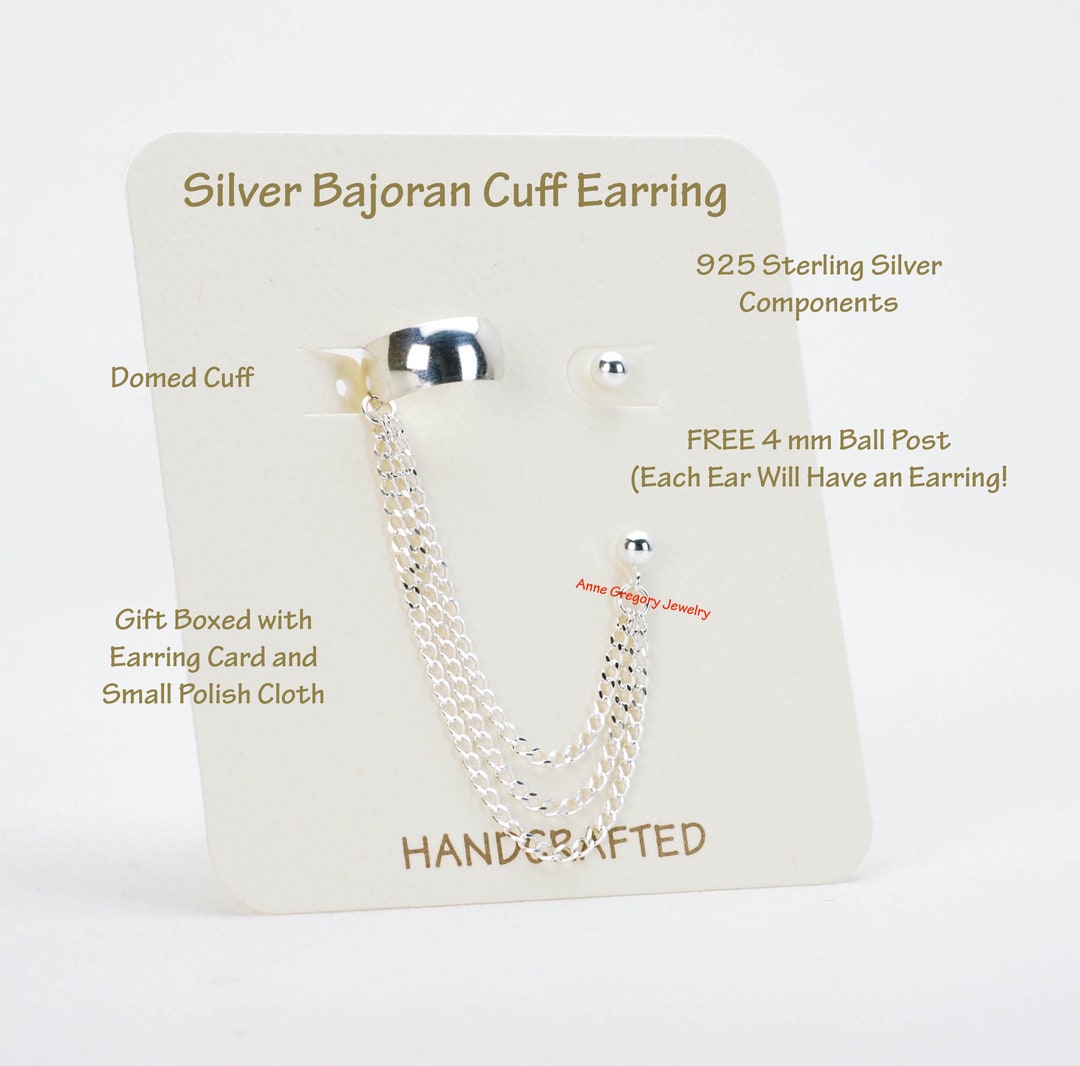 Domed Cuff Silver Bajoran Earring Non Piercing Sterling Ear - Etsy