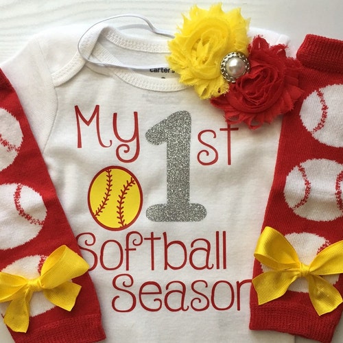 My First Softball Season Baby Girl Softball Outfit Softball - Etsy